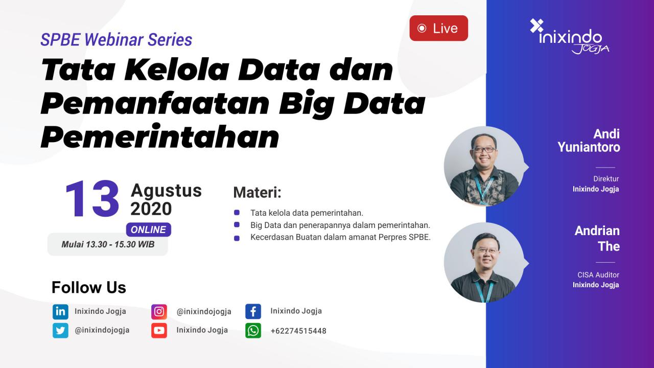 [Webinar] Tata Kelola Data Dan Pemanfaatan Big Data Pemerintahan - Inixindo Jogja